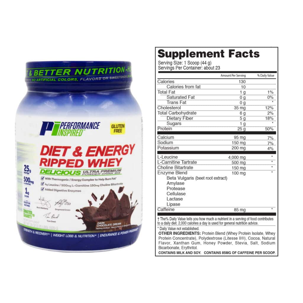 Diet & Energy Ripped Whey Protein – Performance Inspired Nutrition
